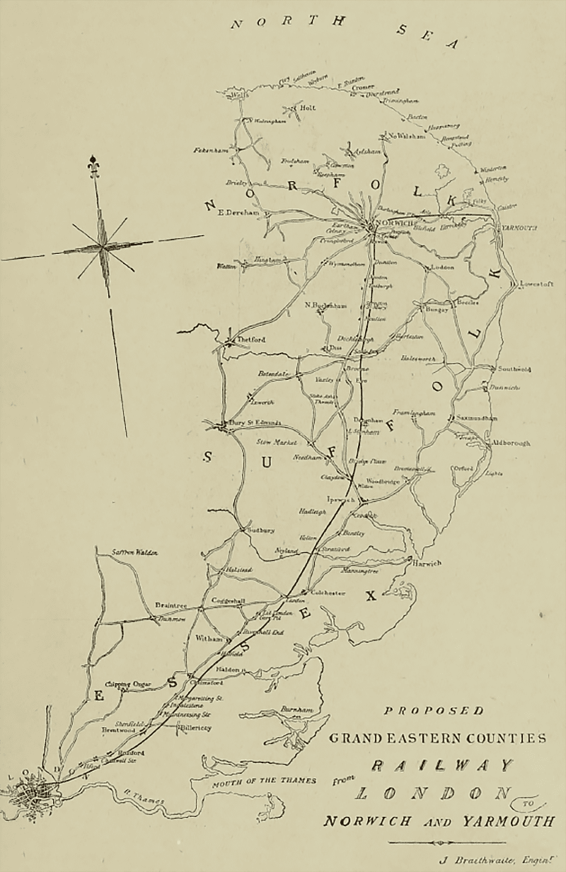 December 1898: Proposed railway from London to Norwich and Yarmouth ...