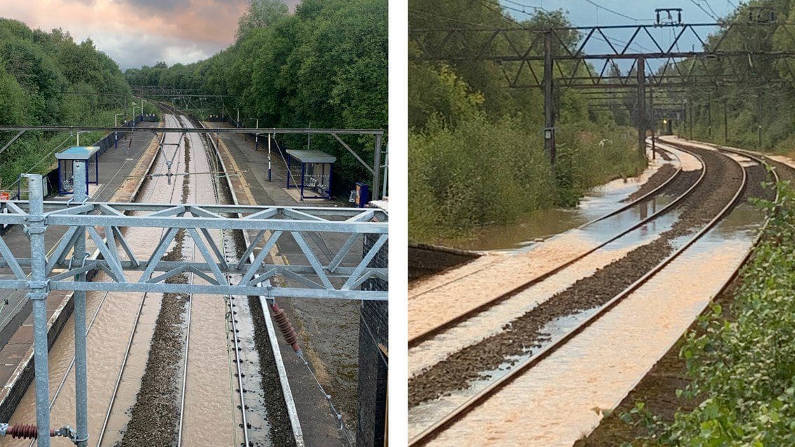 Massive water leak floods train tracks | The Railway Magazine